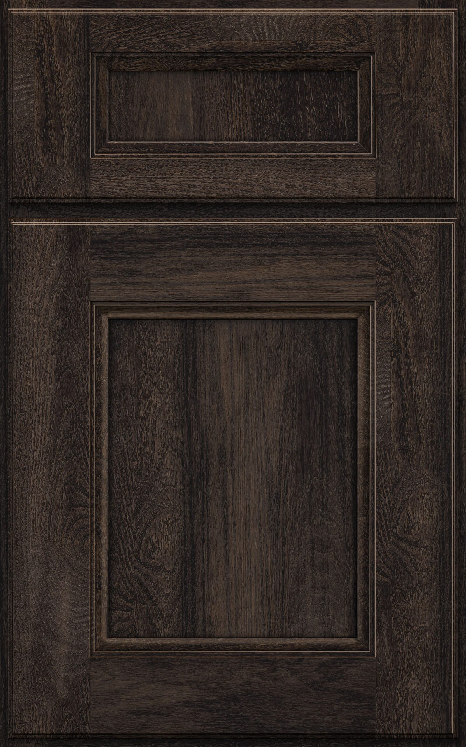 Evan Flat Panel in Castle Rock with Dry Brush on Oak | Yorktowne Cabinetry